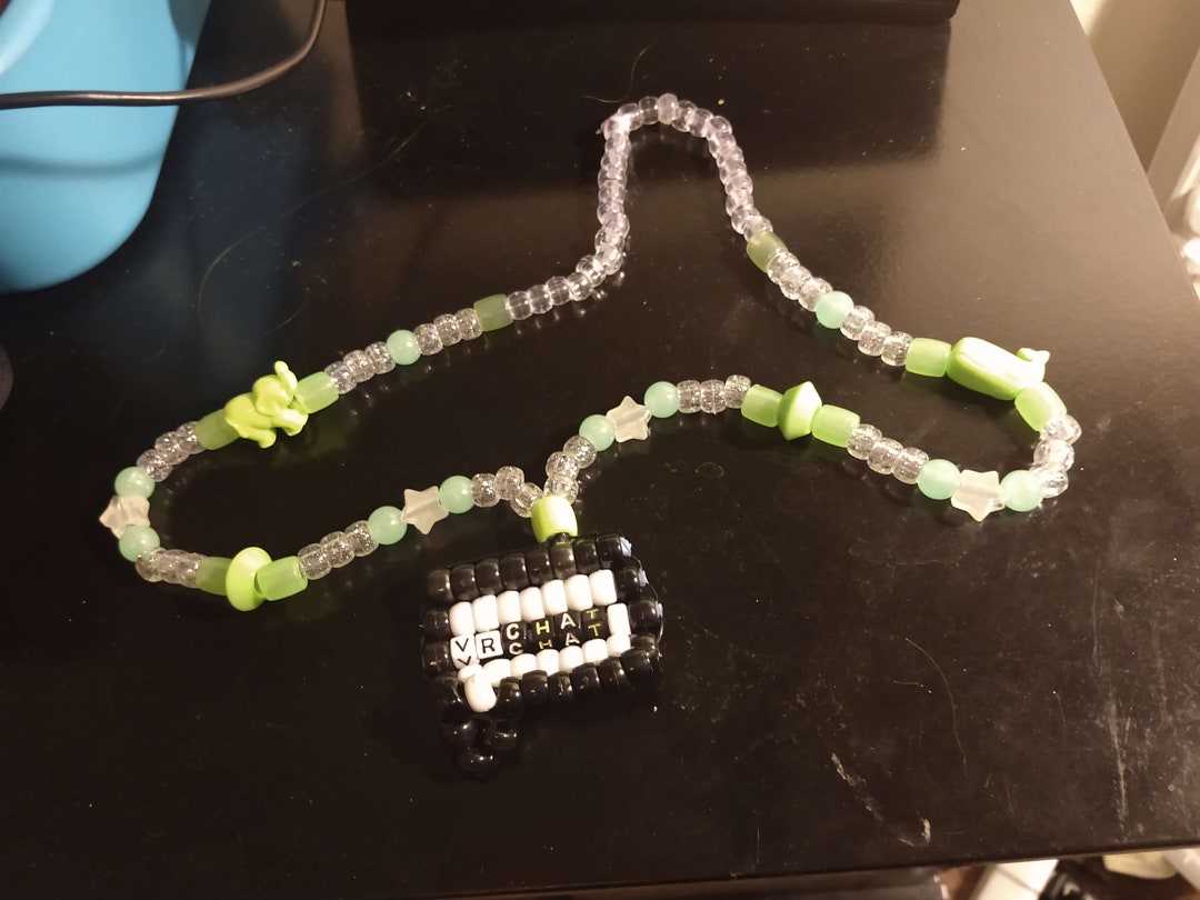 Vrchat Long Plastic Neon Green Rave Kandi Necklace - Etsy