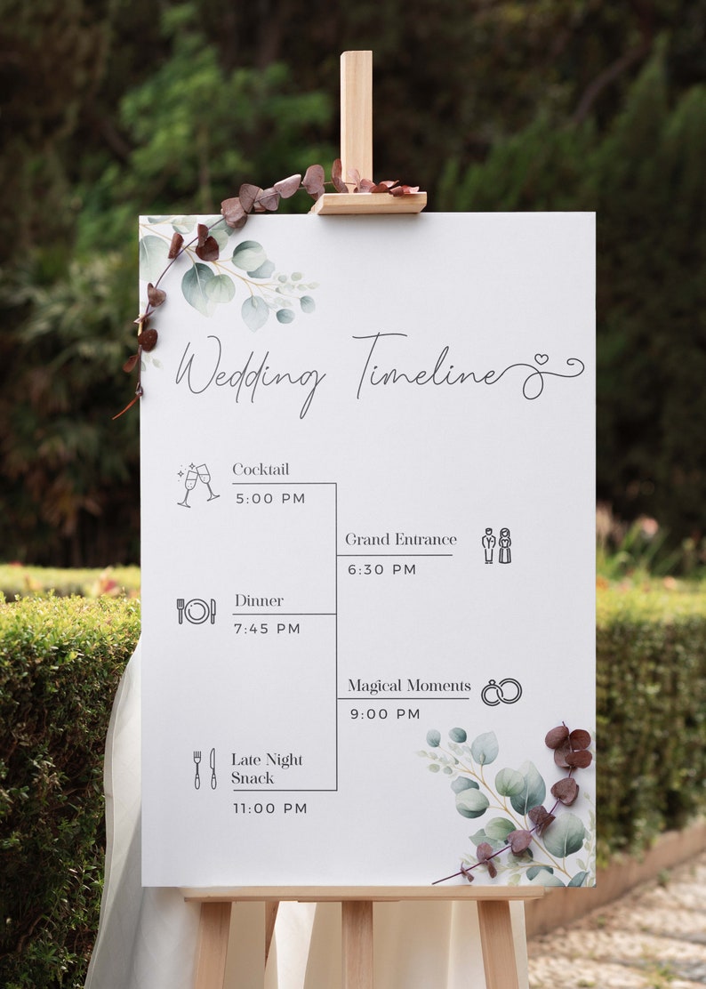 Wedding Timeline Template DIY Printable Templett Editable - Etsy