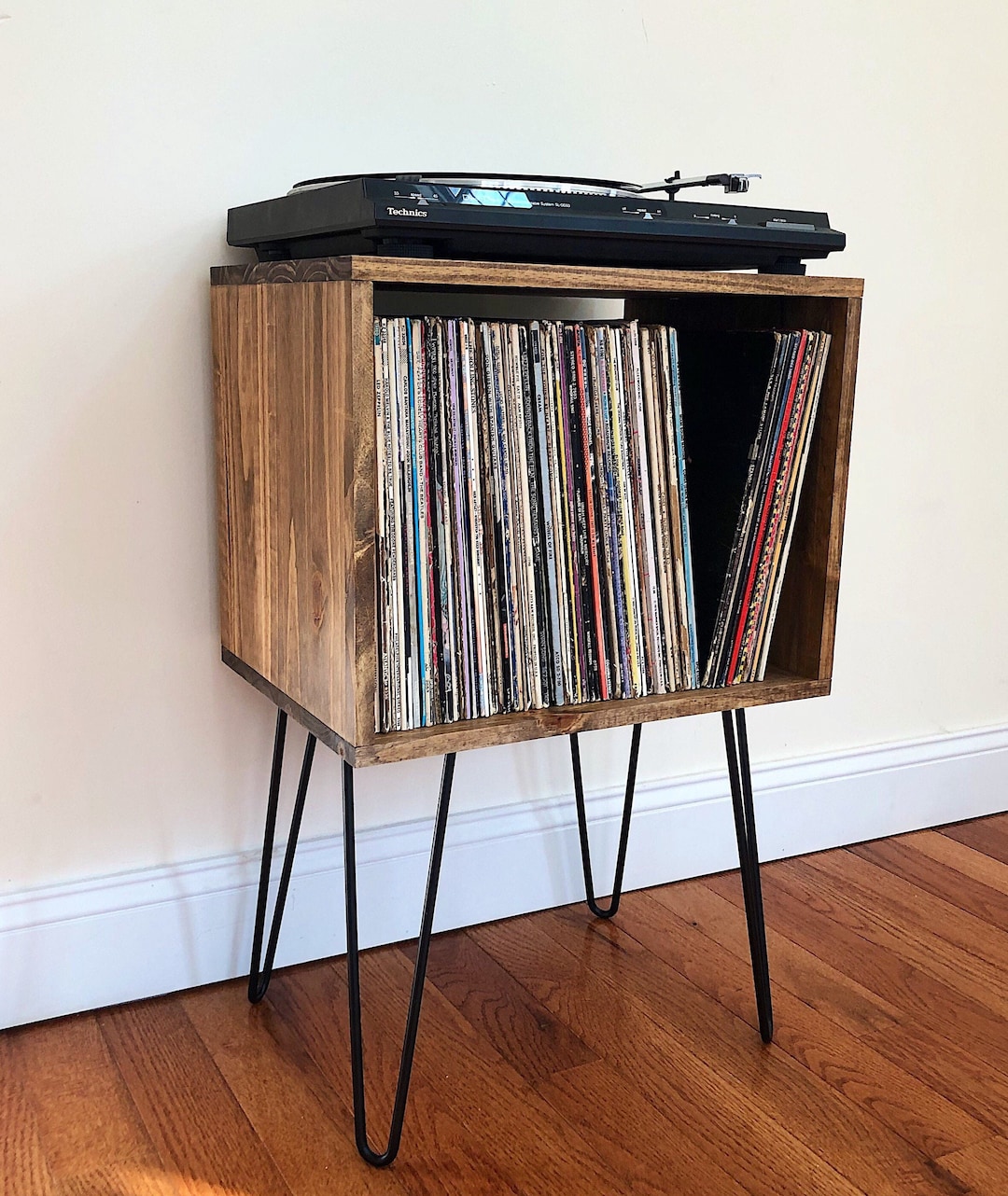 Minimalist Mid Century Modern Vinyl Record Stand/turntable Stand/record ...