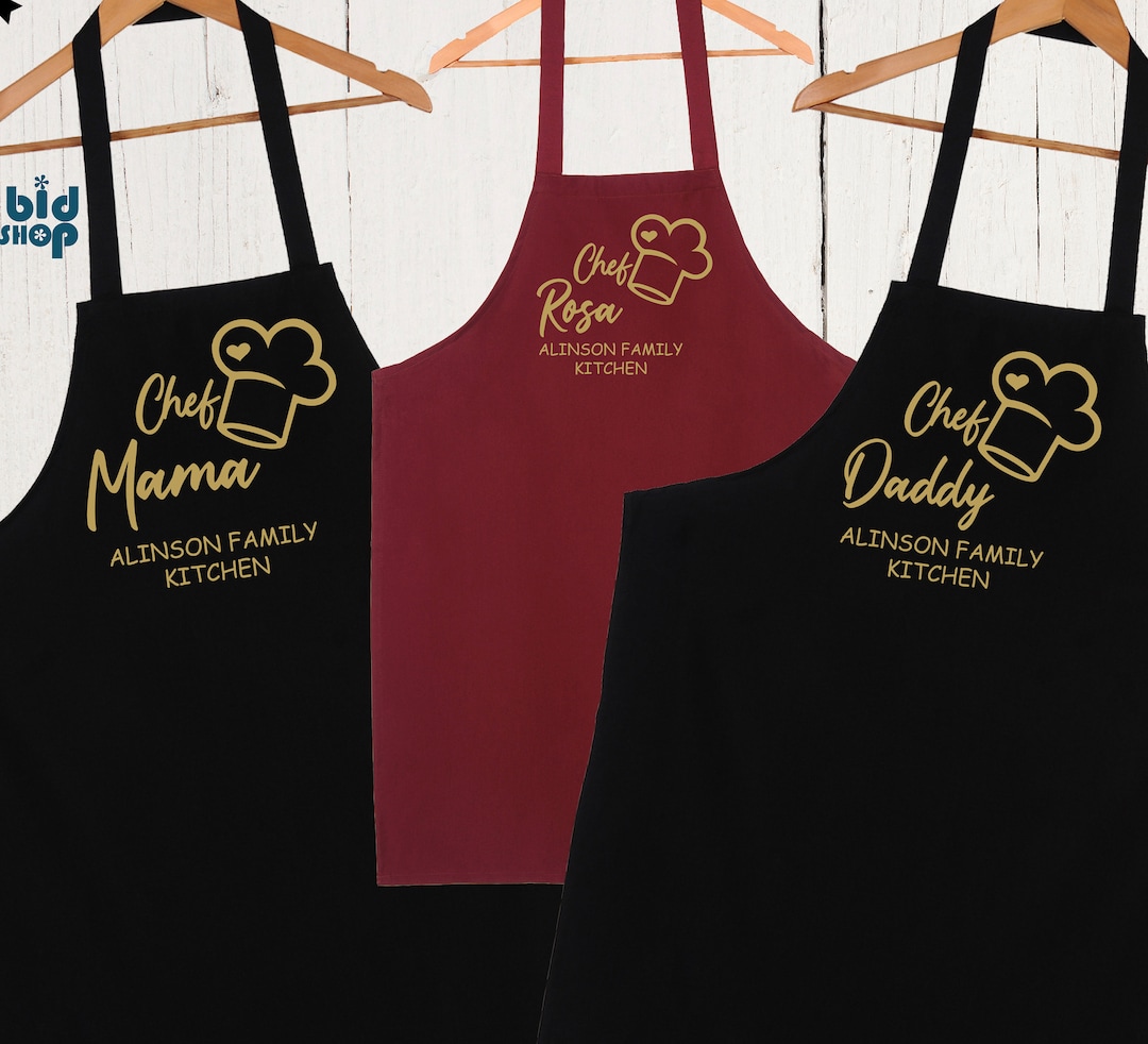 Personalised Apron, Matching Family Apron, Custom Names, Daddy and ...
