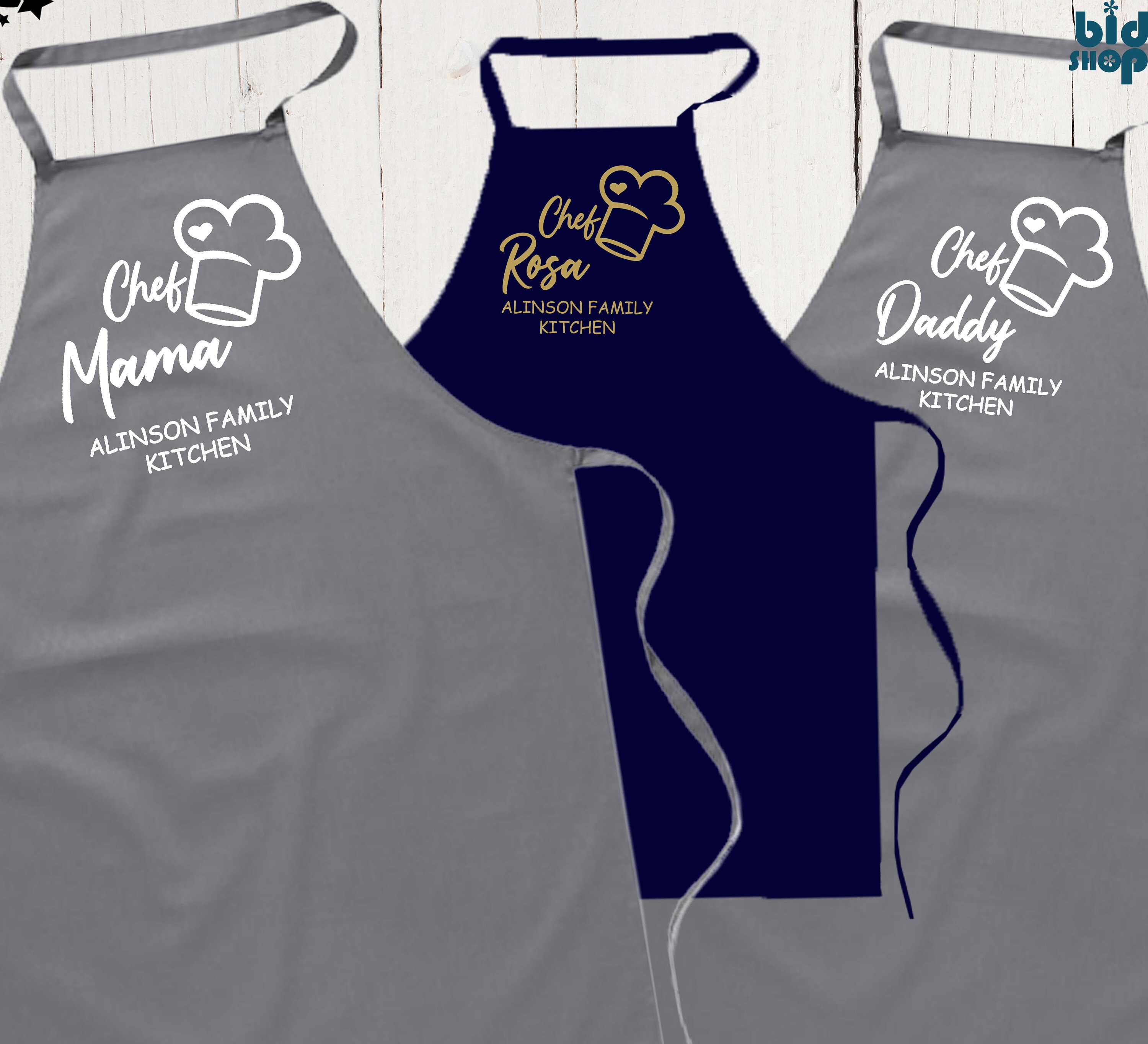 Personalised Apron, Matching Family Apron, Custom Names, Daddy and ...
