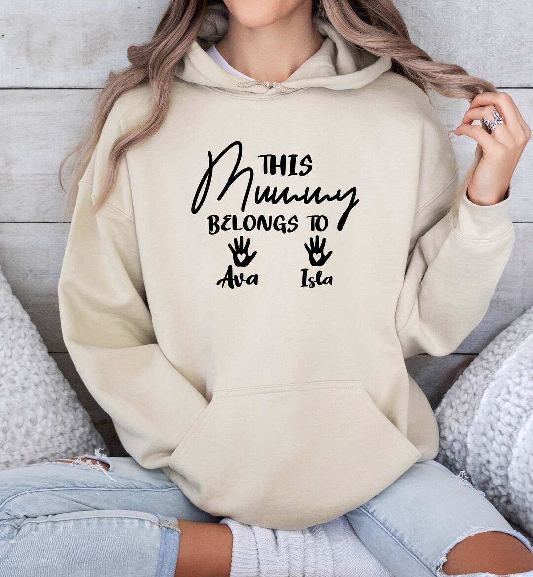Custom Mummy Hoodie, This Mummy Belongs, Custom Gifts, New Mum Gift ...