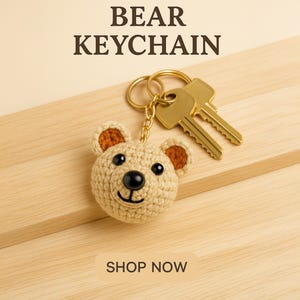 Mini Amigurumi Teddy Bear Keychain Pattern | Small Crochet Teddy Bear ...