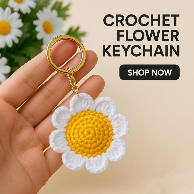 Daisy Keychain - Etsy