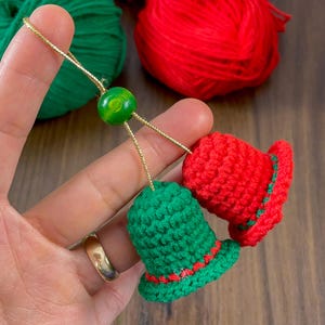Mini Crochet Christmas Bells PDF Pattern, DIY Tiny Festive Ornaments ...