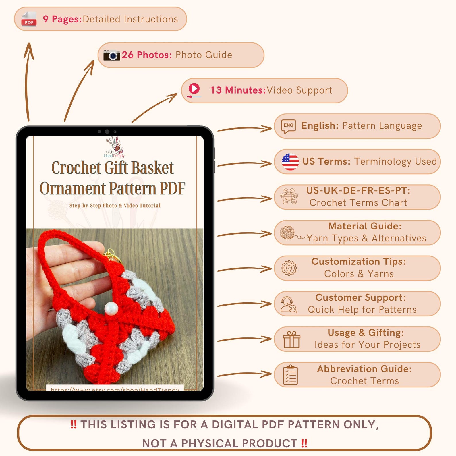 Easy Crochet Granny Square Pattern PDF, Simple Small Square Tutorial ...