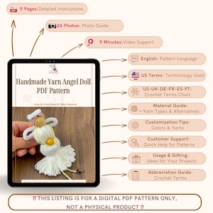 Yarn Angel Doll PDF Pattern, Christmas Ornament Craft (digital Download ...