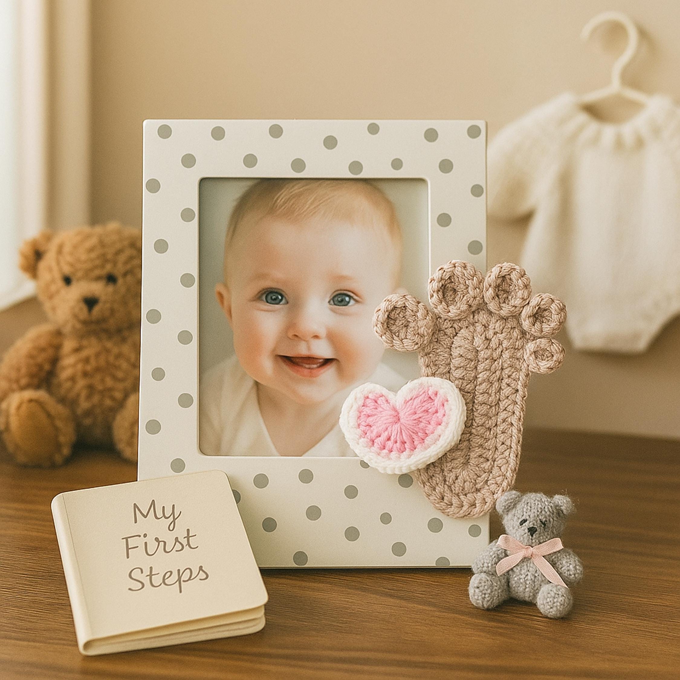 Crochet Baby Feet Applique Pattern PDF, Newborn Footprint Motif ...