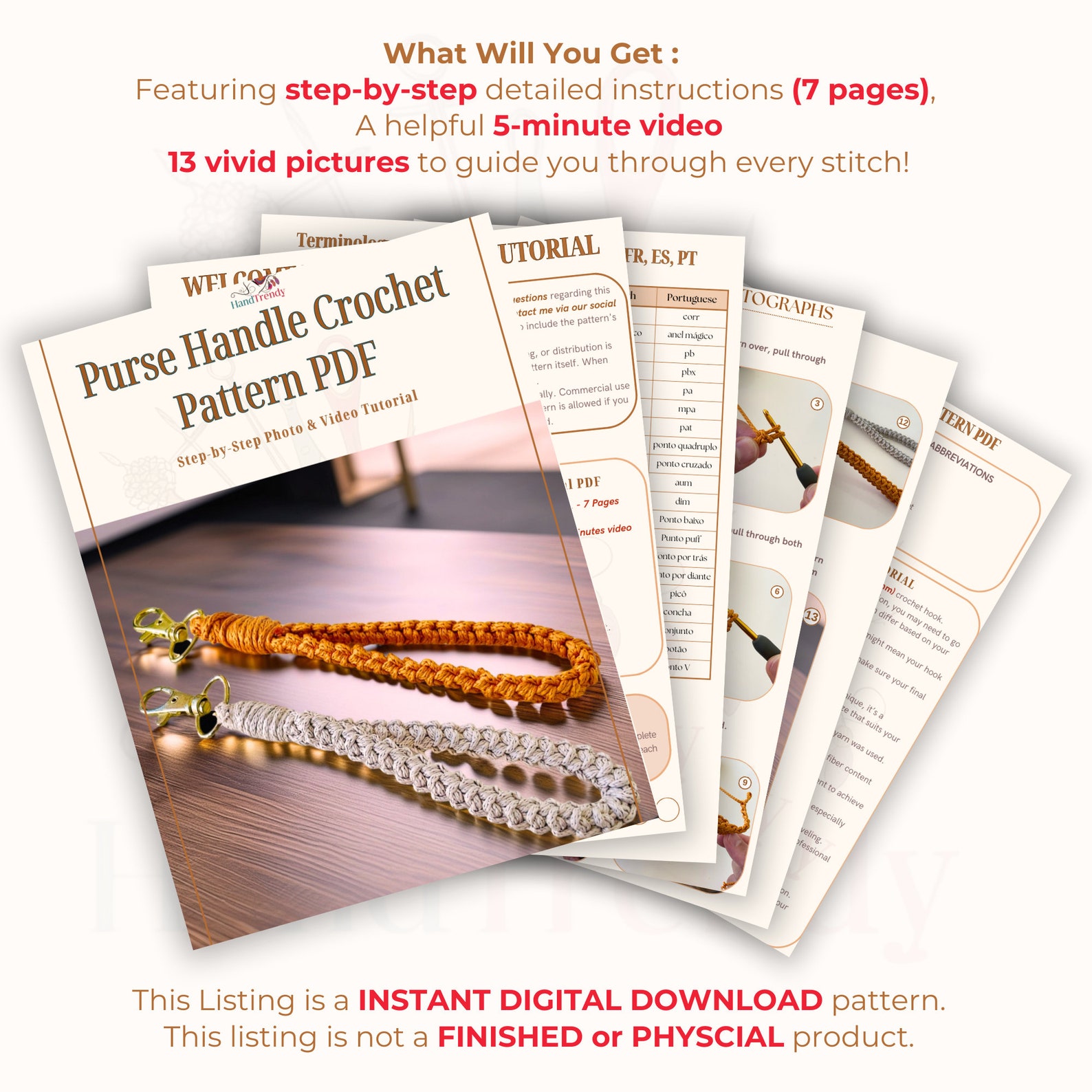 Crochet Purse Handle Pattern PDF – Beginner-friendly Wallet & Crochet ...