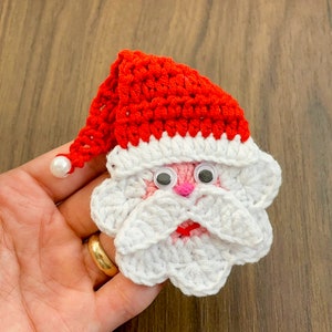 Santa Claus Applique Pattern, Christmas Crochet Tutorial for Ornament ...