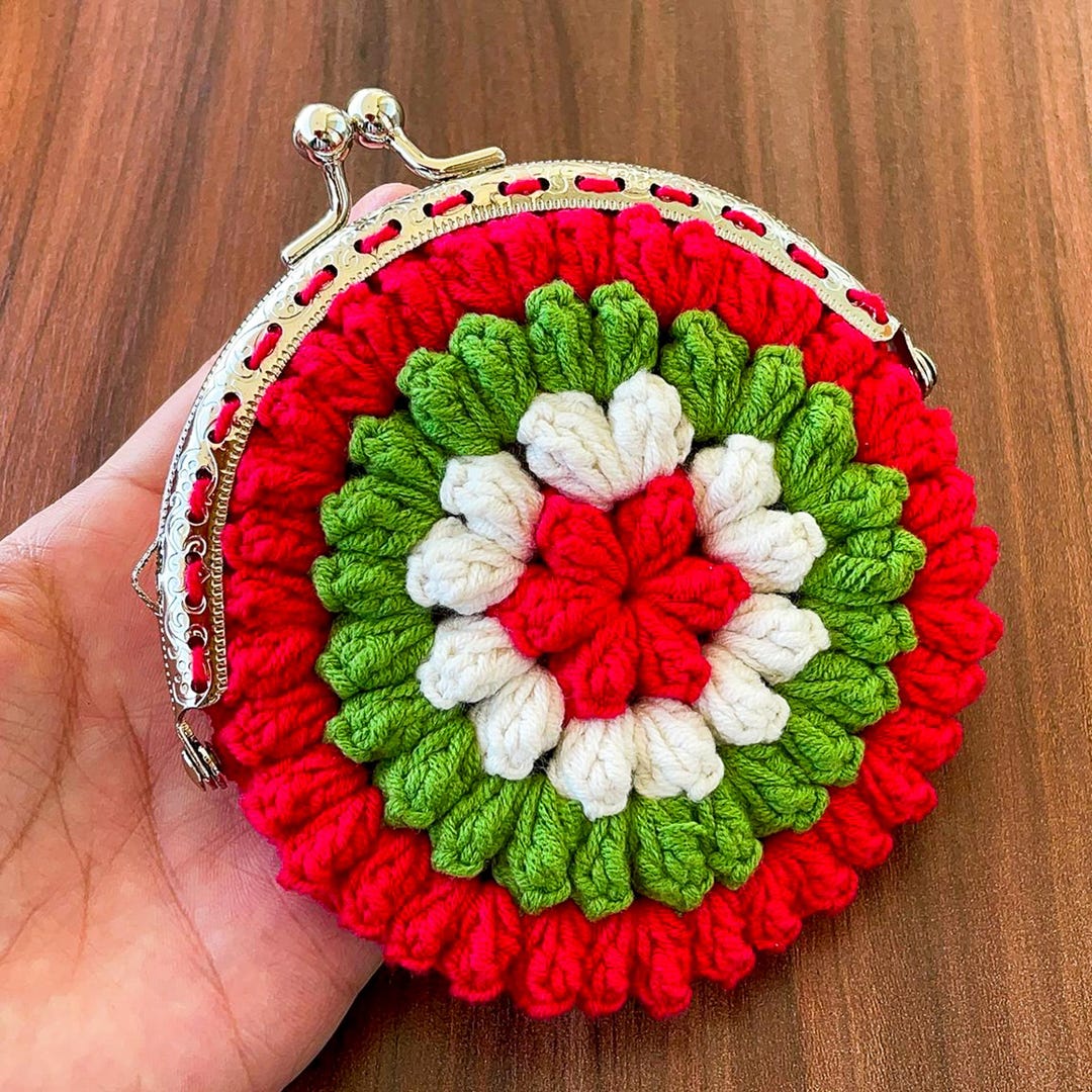 Crochet Flower Coin Purse PDF Pattern, Small Floral Crochet Pouch ...