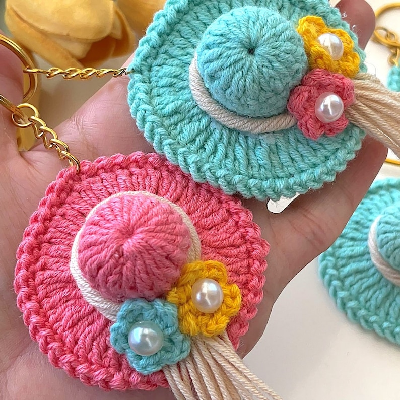 Crochet Mini Hat Pattern - Miniature Vacation Straw Hat - Tiny Crochet ...