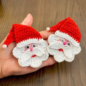 Santa Claus Applique Pattern, Christmas Crochet Tutorial for Ornament ...
