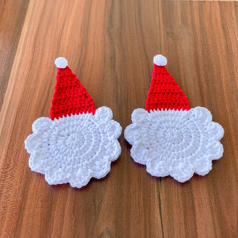 Crochet Santa Hat Coaster Pattern, Holiday Home Decor (PDF Pattern) - Etsy