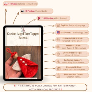Crochet Angel Tree Topper Pattern | Guardian Angel Christmas Ornament ...