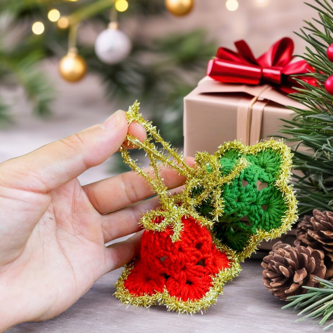 Too Flashy Xmass Crochet Bell Pattern Mini Xmass Bells Ornament Winter ...