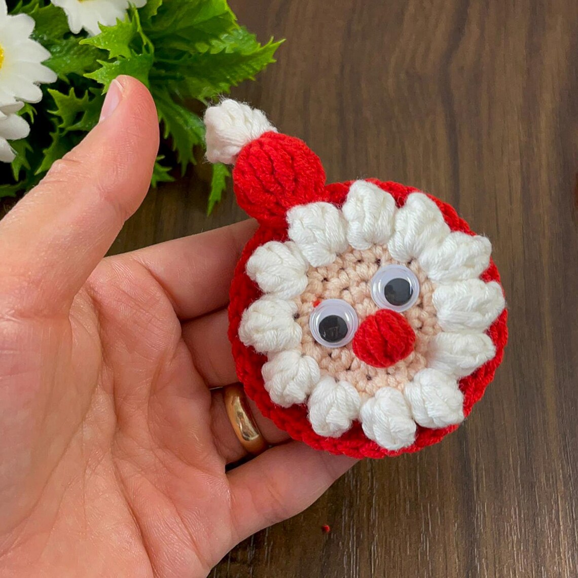 Crochet Santa Claus Keychain and Ornament PDF Pattern, DIY Christmas ...