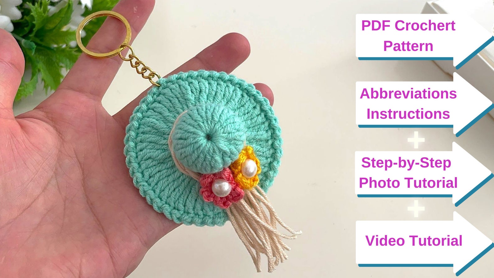 Crochet Mini Hat Pattern - Miniature Vacation Straw Hat - Tiny Crochet ...