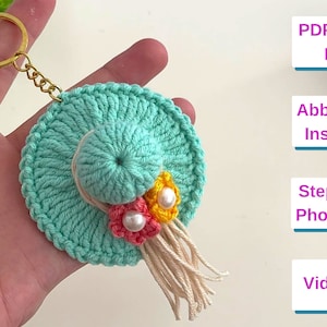 Crochet Mini Hat Pattern - Miniature Vacation Straw Hat - Tiny Crochet ...