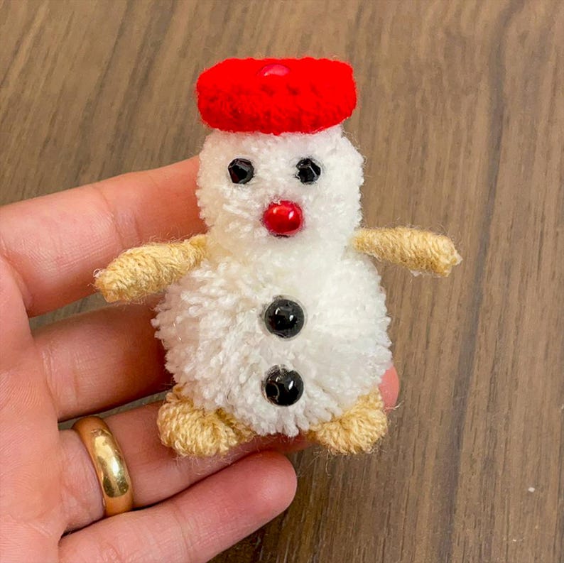 Pom Pom Snowman DIY Craft Pattern, Easy Tutorial (PDF Pattern) - Etsy