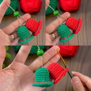 Mini Crochet Christmas Bells PDF Pattern, DIY Tiny Festive Ornaments ...