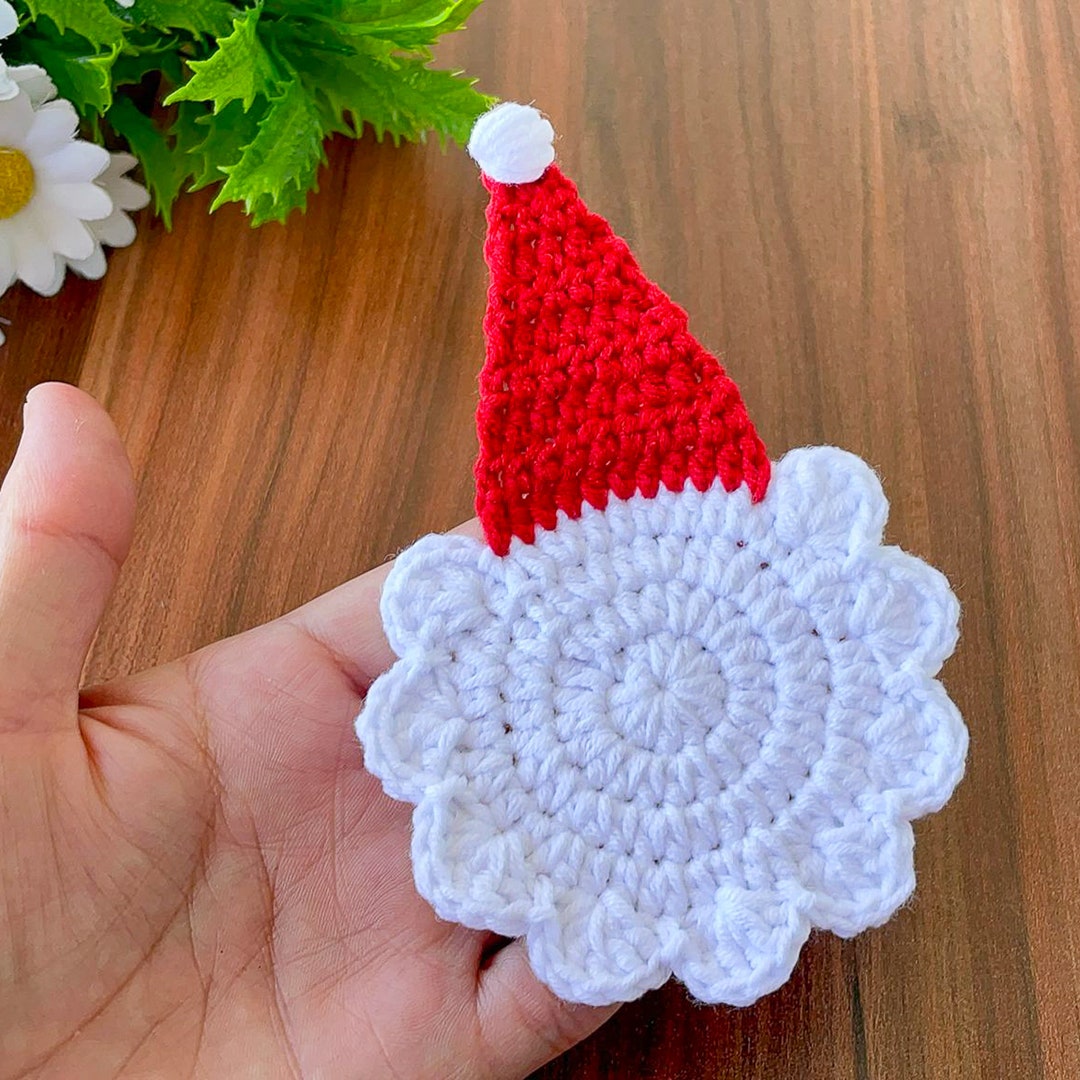 Crochet Santa Hat Coaster Pattern, Holiday Home Decor (PDF Pattern) - Etsy