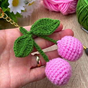 Crochet Cherry Keychain Pattern – DIY Amigurumi Fruit Keyring (PDF ...