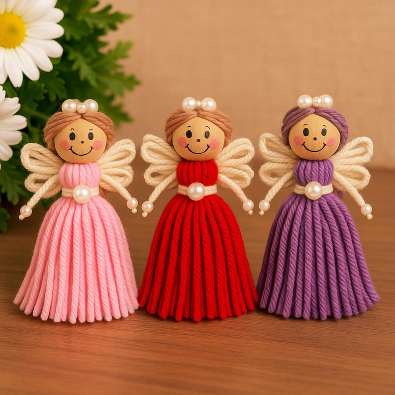 DIY Yarn Angel Craft Pattern Tutorial, Beginner-friendly Easy Yarn ...