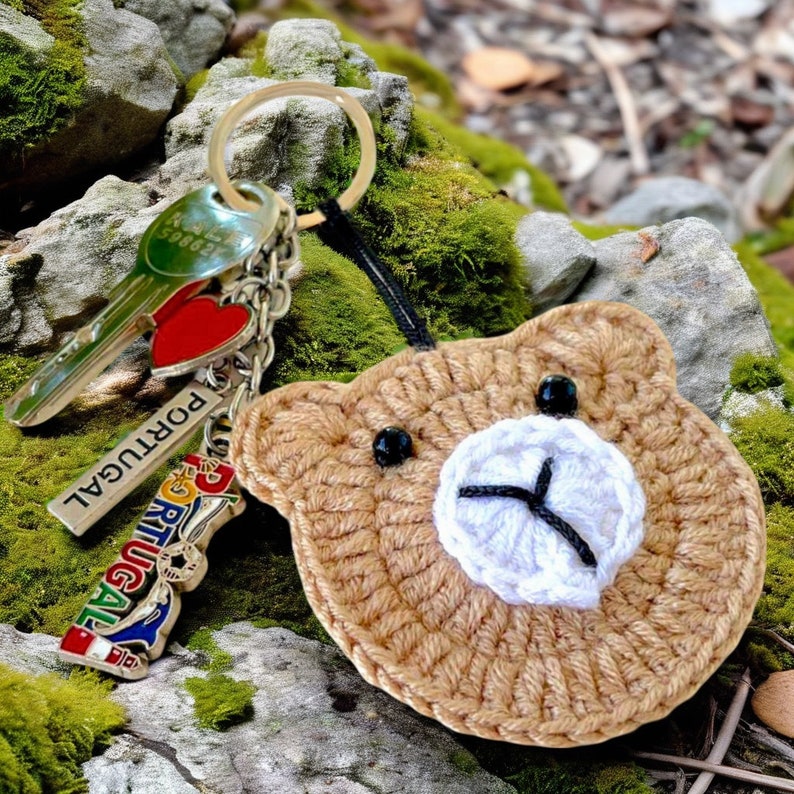 Easy Crochet Teddy Bear Applique Pattern Cute Moon Bear Pattern for ...