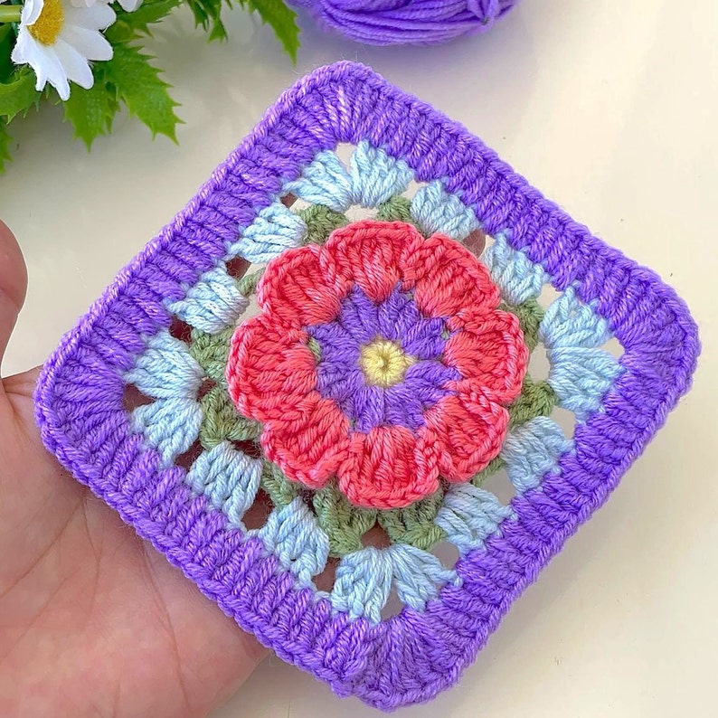 3D Granny Square Crochet Pattern for Pillow and Baby Blanket 3D Crochet ...