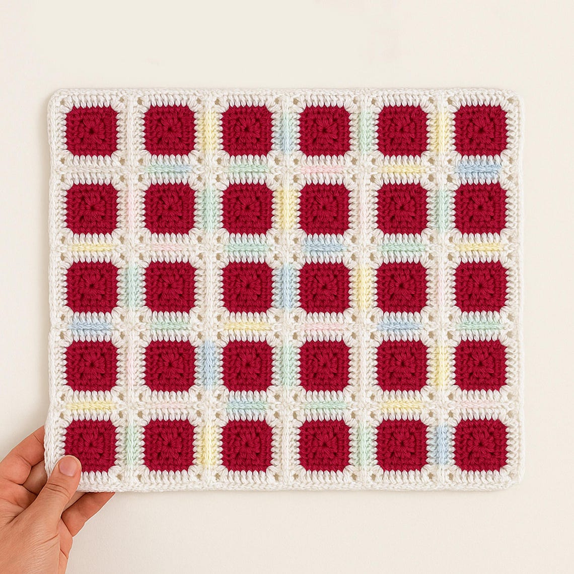 Two Color Solid Granny Square Crochet Pattern PDF for Beginners, Easy ...