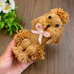 DIY Yarn Dog Pattern, Easy Yarn Craft Tutorial for Adorable Handmade ...
