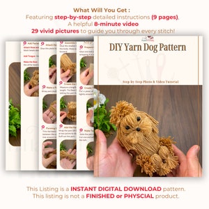 DIY Yarn Dog Pattern, Easy Yarn Craft Tutorial for Adorable Handmade ...