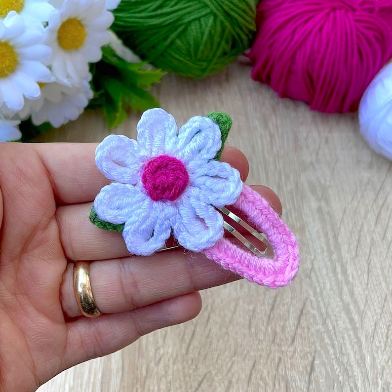 Floral Crochet Hair Snap Clips for Girls Baby Hair Barrettes Pattern - Etsy