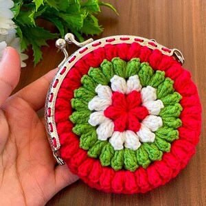 Crochet Flower Coin Purse PDF Pattern, Small Floral Crochet Pouch ...