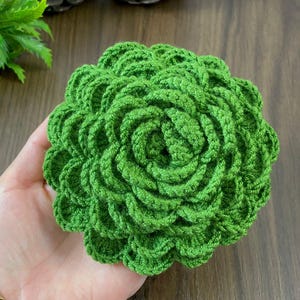 Crochet Rose Succulent Coaster Pattern, Layered Flower Design (PDF ...