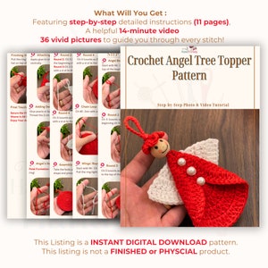 Crochet Angel Tree Topper Pattern | Guardian Angel Christmas Ornament ...
