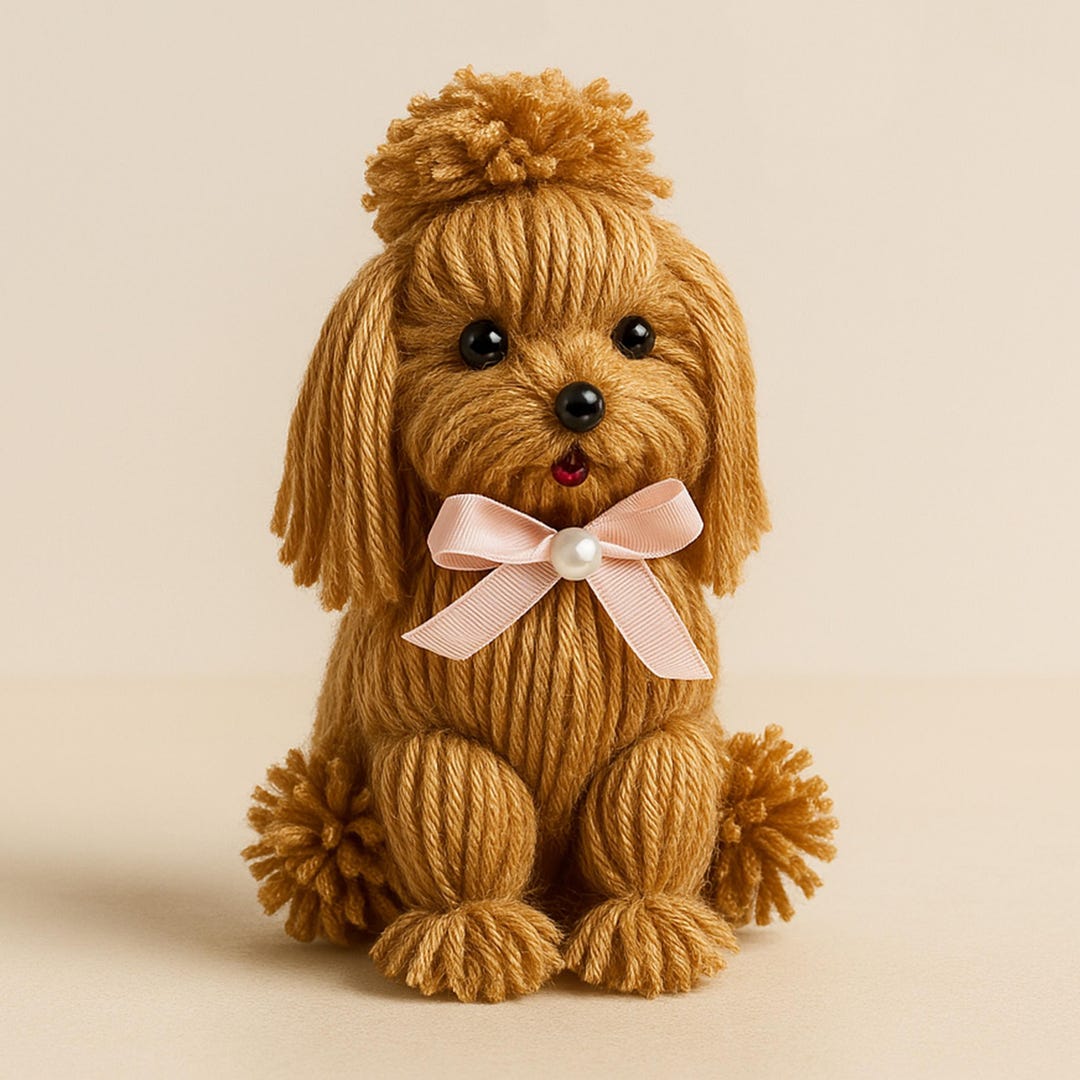 DIY Yarn Dog Pattern, Easy Yarn Craft Tutorial for Adorable Handmade ...