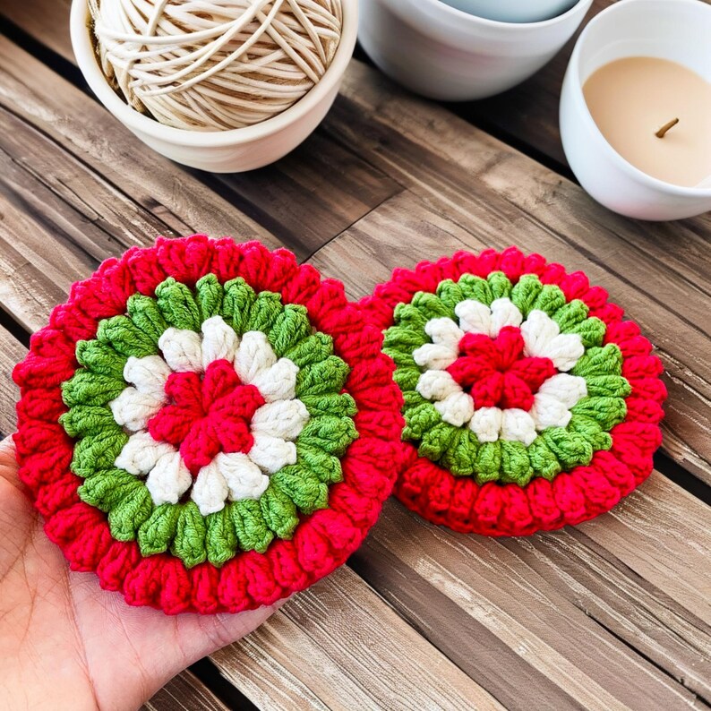 Flower Scrubby Crochet Pattern, Festive Christmas DIY (PDF Tutorial) - Etsy