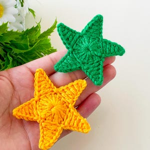 Crochet Star Applique PDF Pattern, DIY Decorative Star Ornament ...