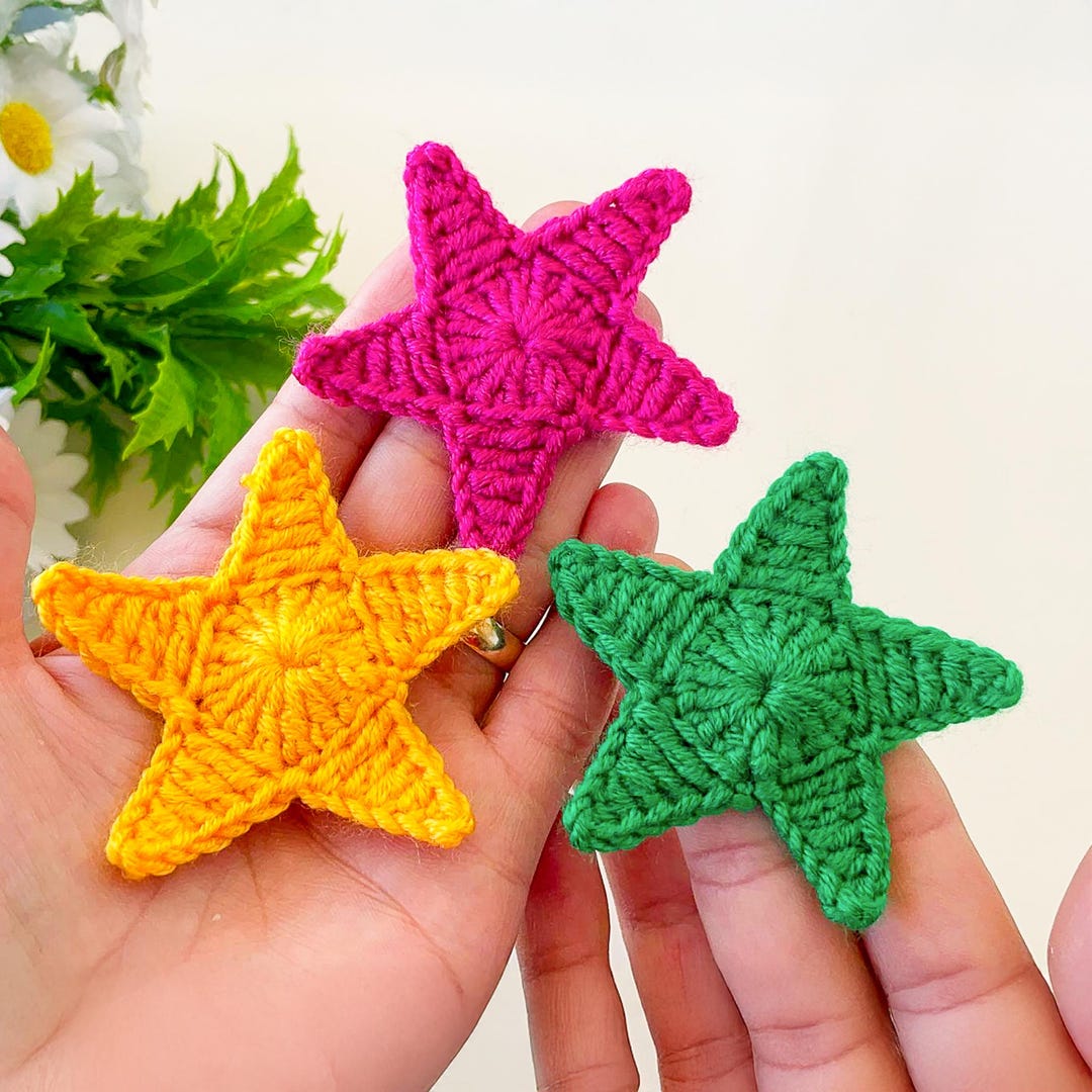 Crochet Star Applique PDF Pattern, DIY Decorative Star Ornament ...