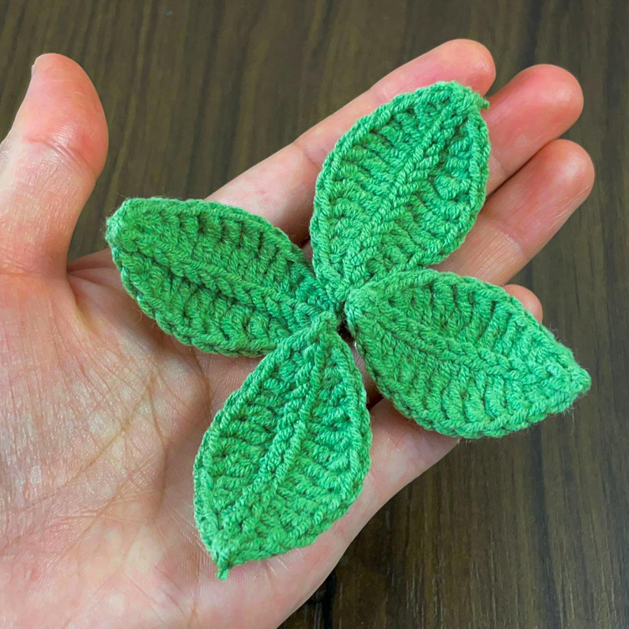 Realistic Crochet Leaf Pattern PDF, 3D Leaf Applique, Handmade Floral ...