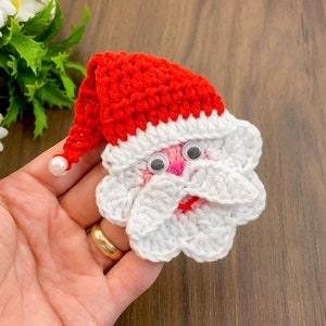 Santa Claus Applique Pattern, Christmas Crochet Tutorial for Ornament ...