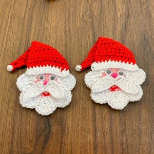 Santa Claus Applique Pattern, Christmas Crochet Tutorial for Ornament ...