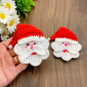 Santa Claus Applique Pattern, Christmas Crochet Tutorial for Ornament ...