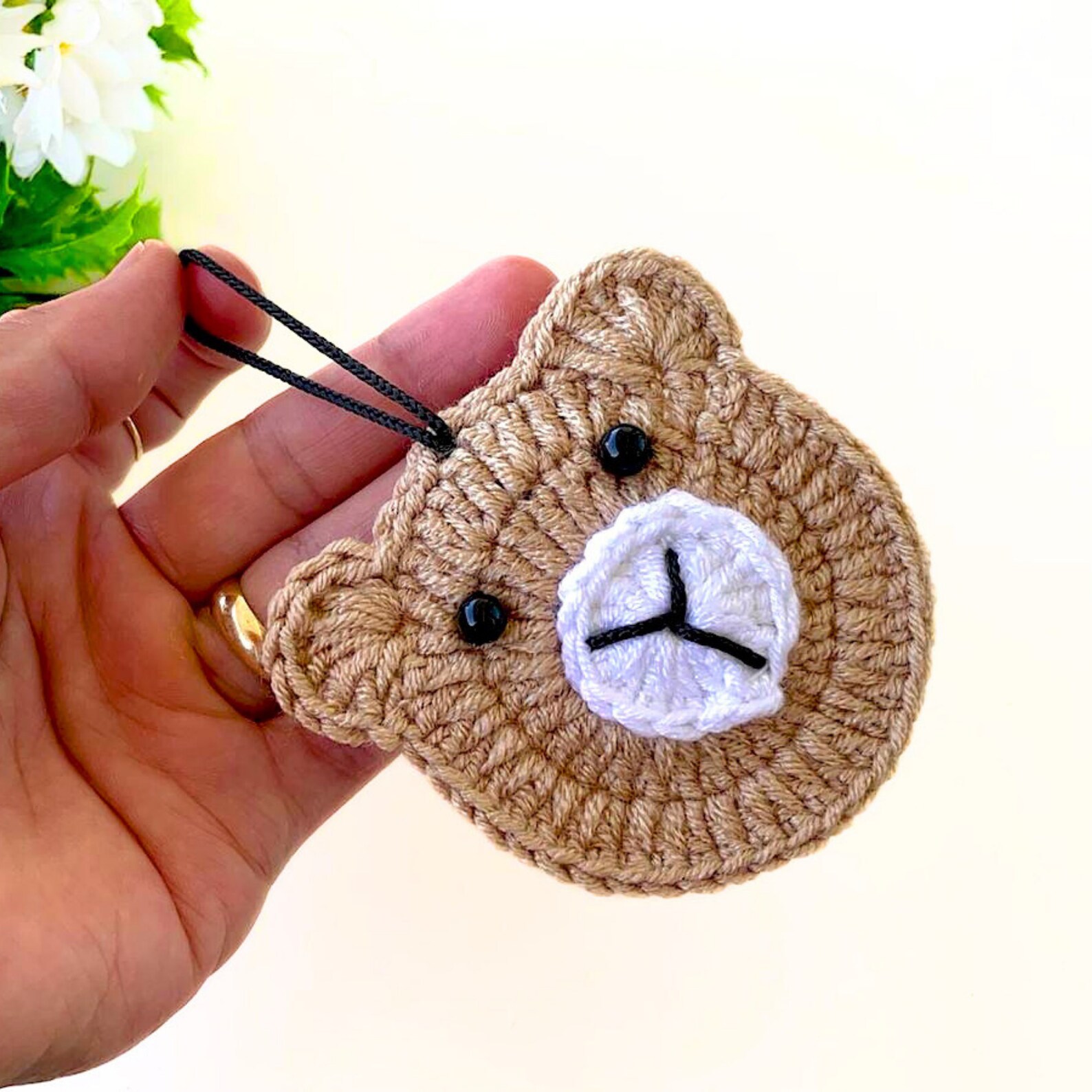 Easy Crochet Teddy Bear Applique Pattern Cute Moon Bear Pattern for ...