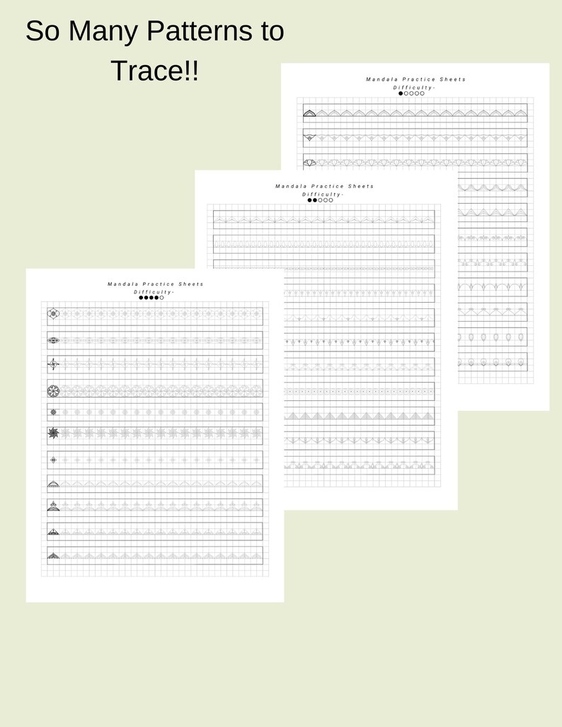 Intermediate Tracing Mandala Art 100+ Designs Sheet From Easy to ...