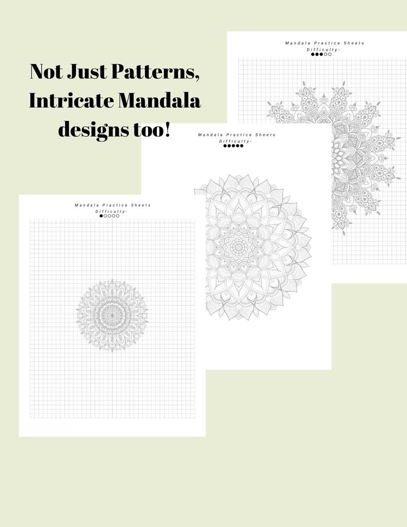 Intermediate Tracing Mandala Art 100+ Designs Sheet From Easy to ...
