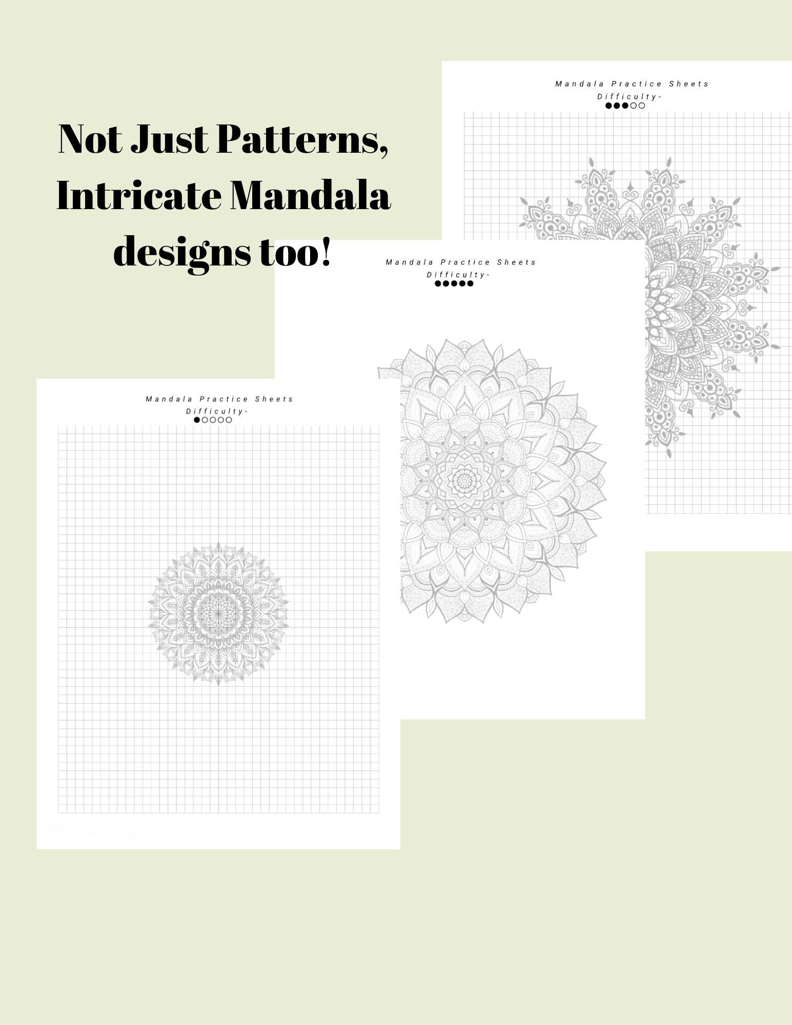 Intermediate Tracing Mandala Art 100+ Designs Sheet From Easy to ...