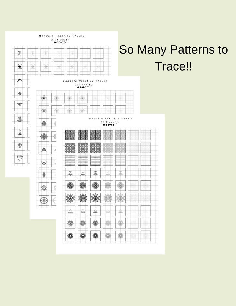 Intermediate Tracing Mandala Art 100+ Designs Sheet From Easy to ...
